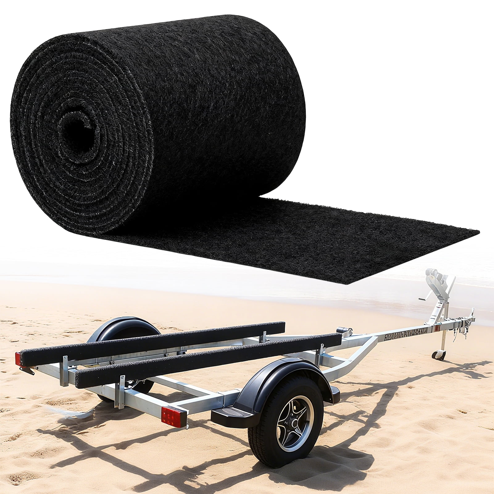 Yifeus 118ft x 12in Boat Trailer Bunk Carpet Replacement Padding, Black ...