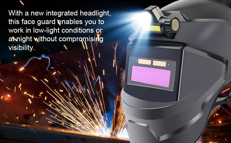 Yifeus Solar Powered Auto Darkening Welding Helmet, Large Viewing LCD ...