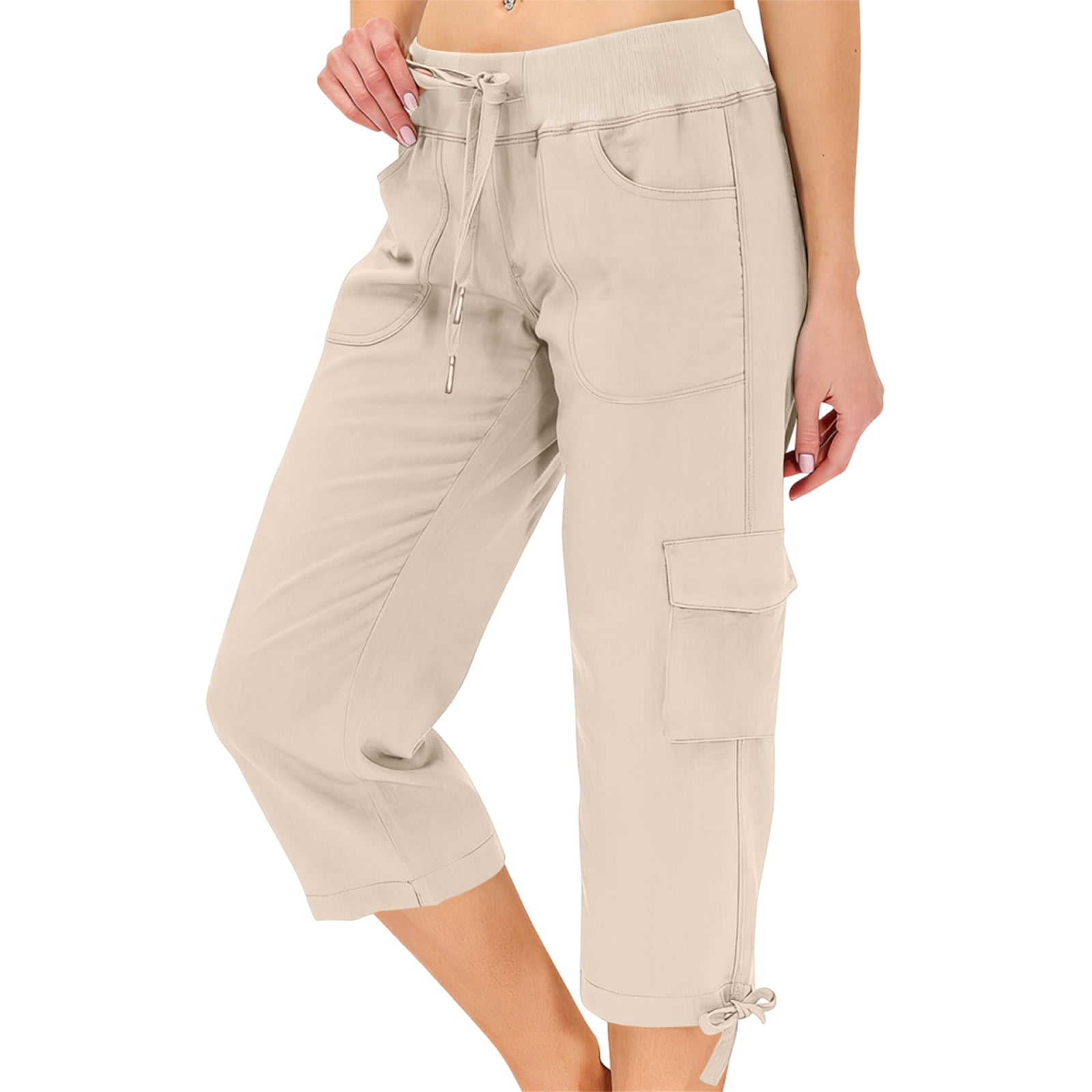 Yifymode Capri Pants for Women Summer Cargo Capris with Pockets ...