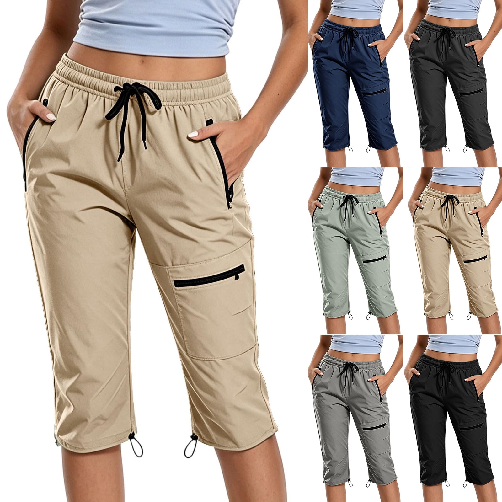 Yifymode Women's Hiking Cargo Capris Outdoor Lightweight Water ...