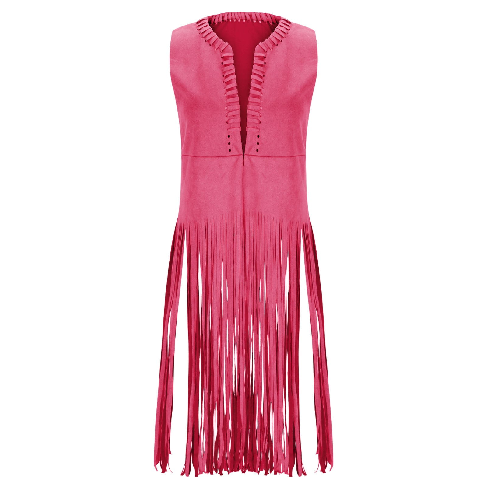 Yigetop 70S Outfits for Women Women's Tassel Sleeveless String Western Denim Punk Cardigan ...