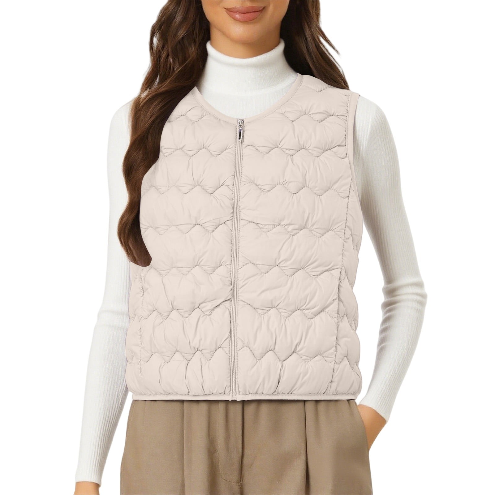 Yigetop Ladies Vests, Women's Lightweight Single Breasted Cotton Vest ...