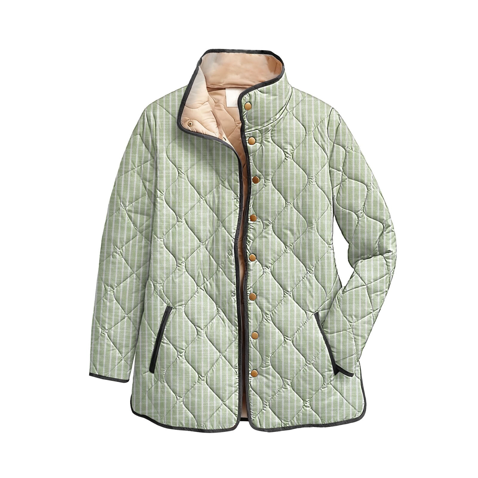 Yigetop Lightweight Quilted Jackets for Women, Printed Plus Size Women ...