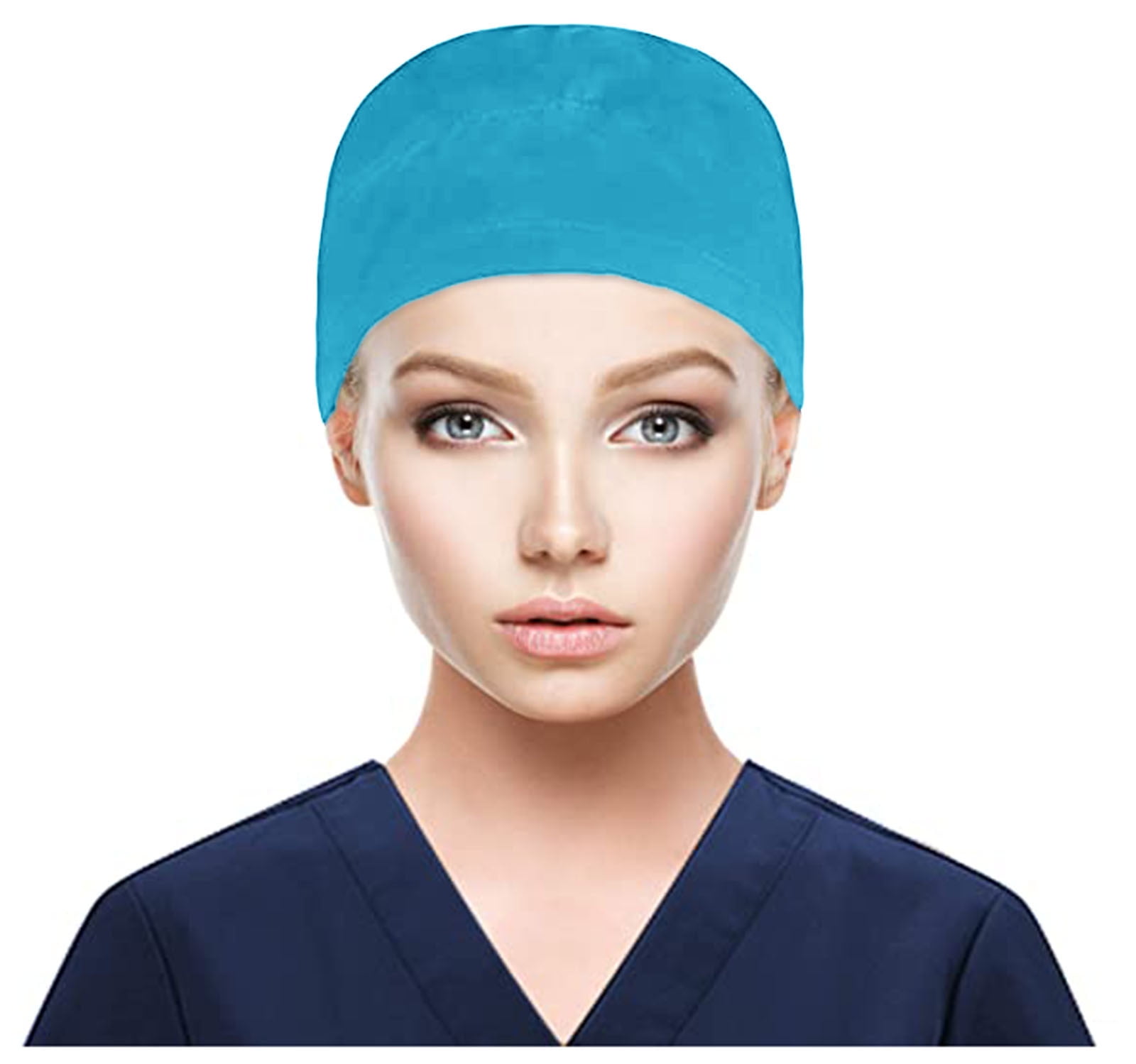 Yigetop Nurse Caps for Women Scrub Cap with Buttons Bouffant Hat with ...