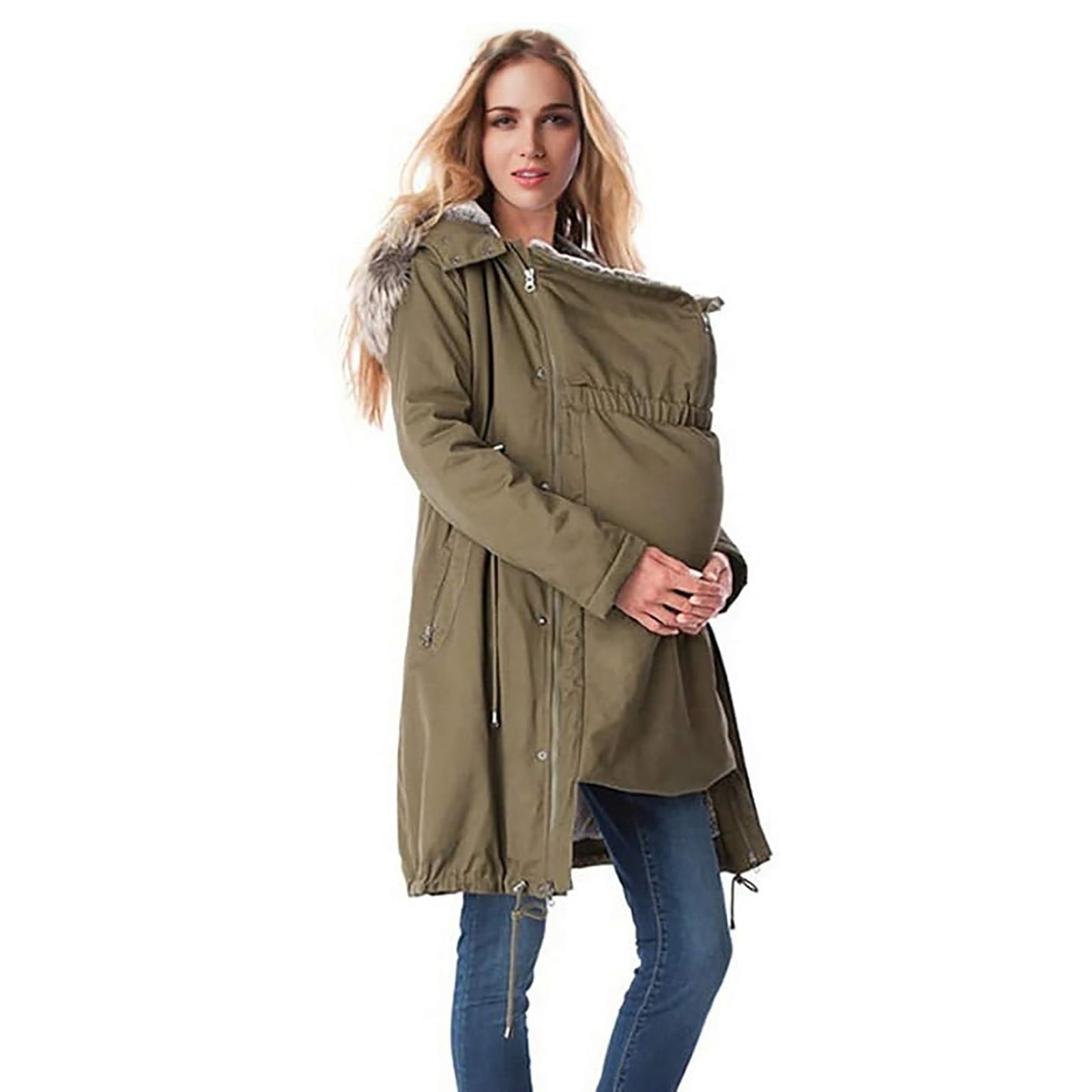 Yigetop Winter Jackets for Women Maternity Cotton Jacket Winter Long ...