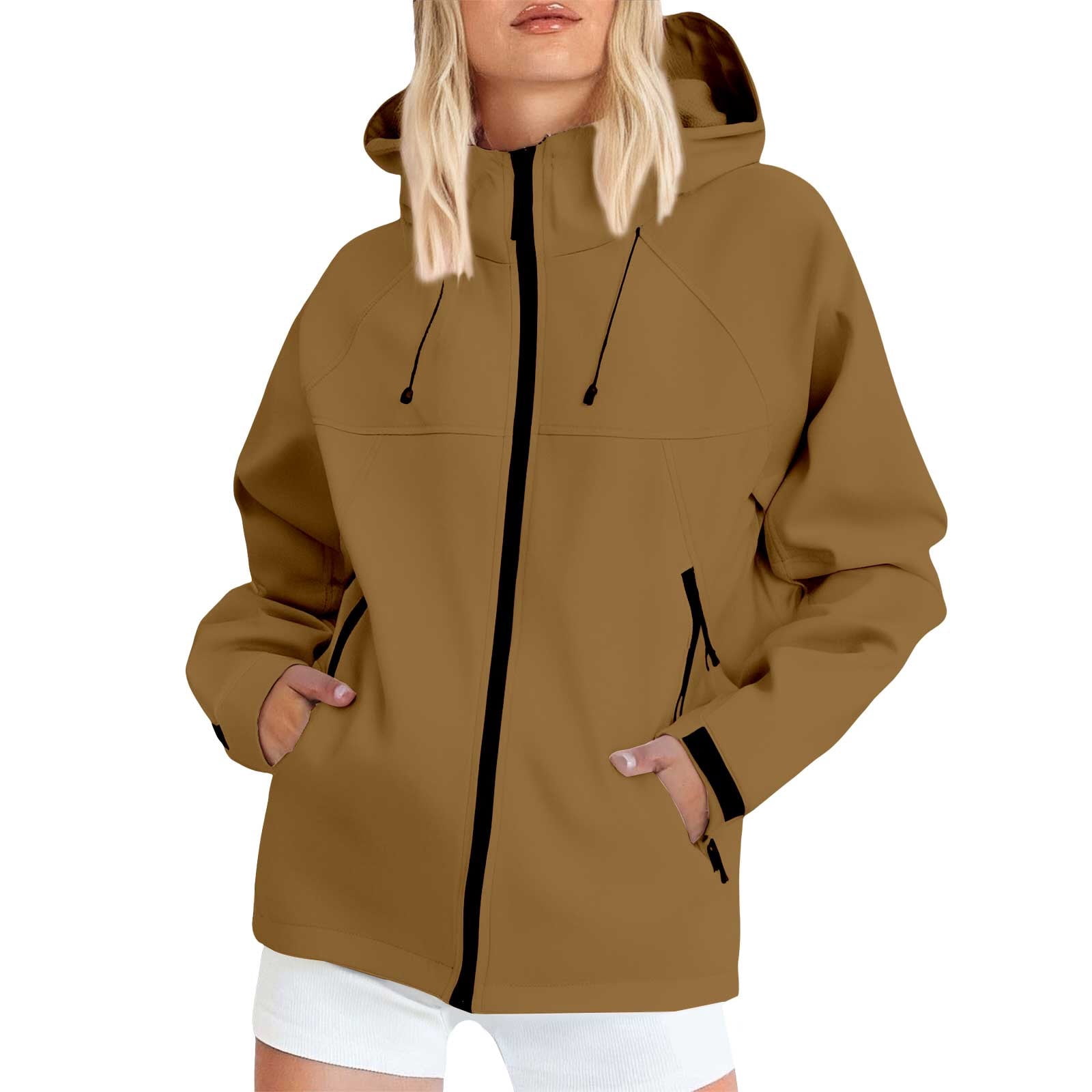 Yigetop Woman Rain Jacket, Womens Rain Jacket with Hood Loose Fit ...