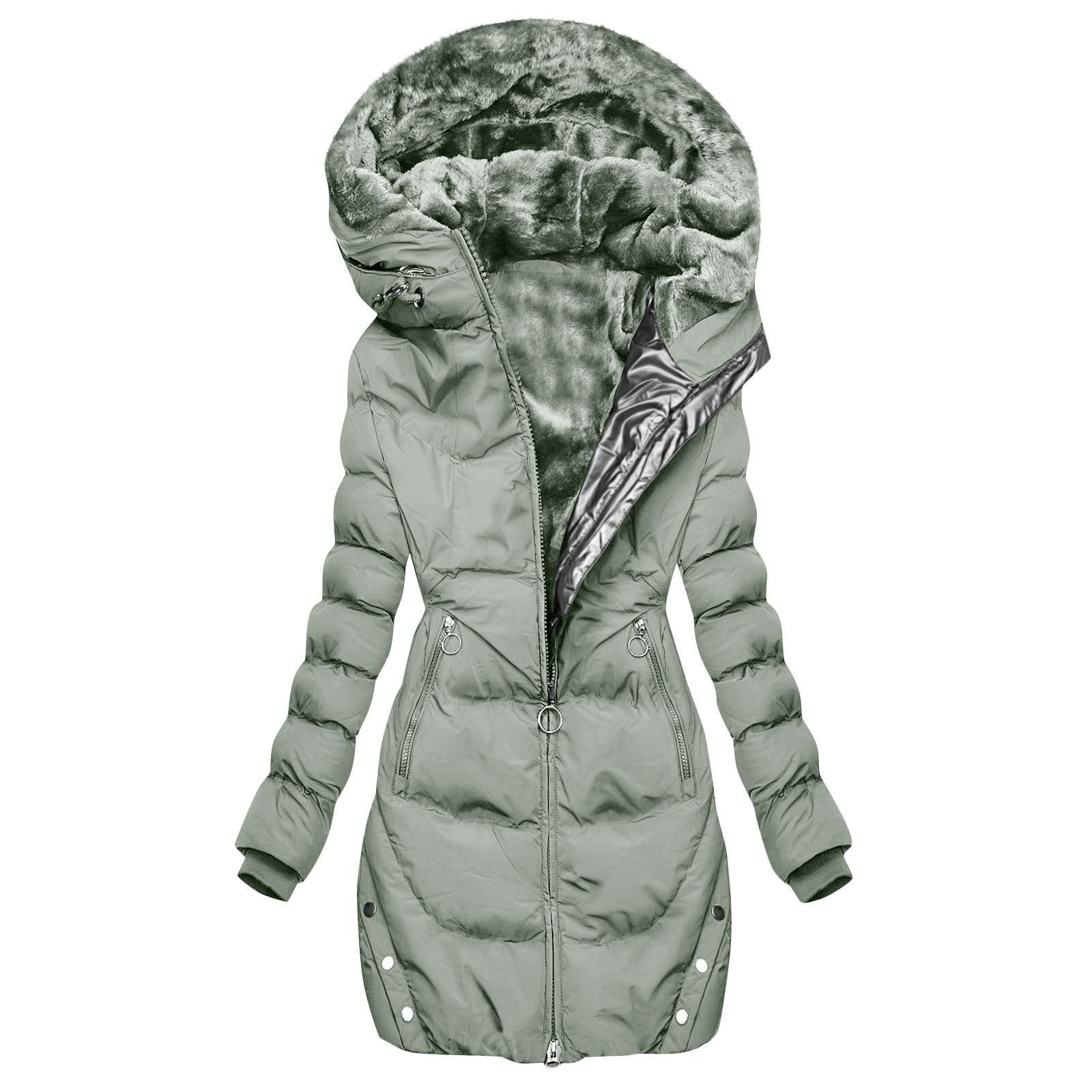 Yigetop Womens Jackets Winter Womens Winter Coats Mid Length Fleece ...
