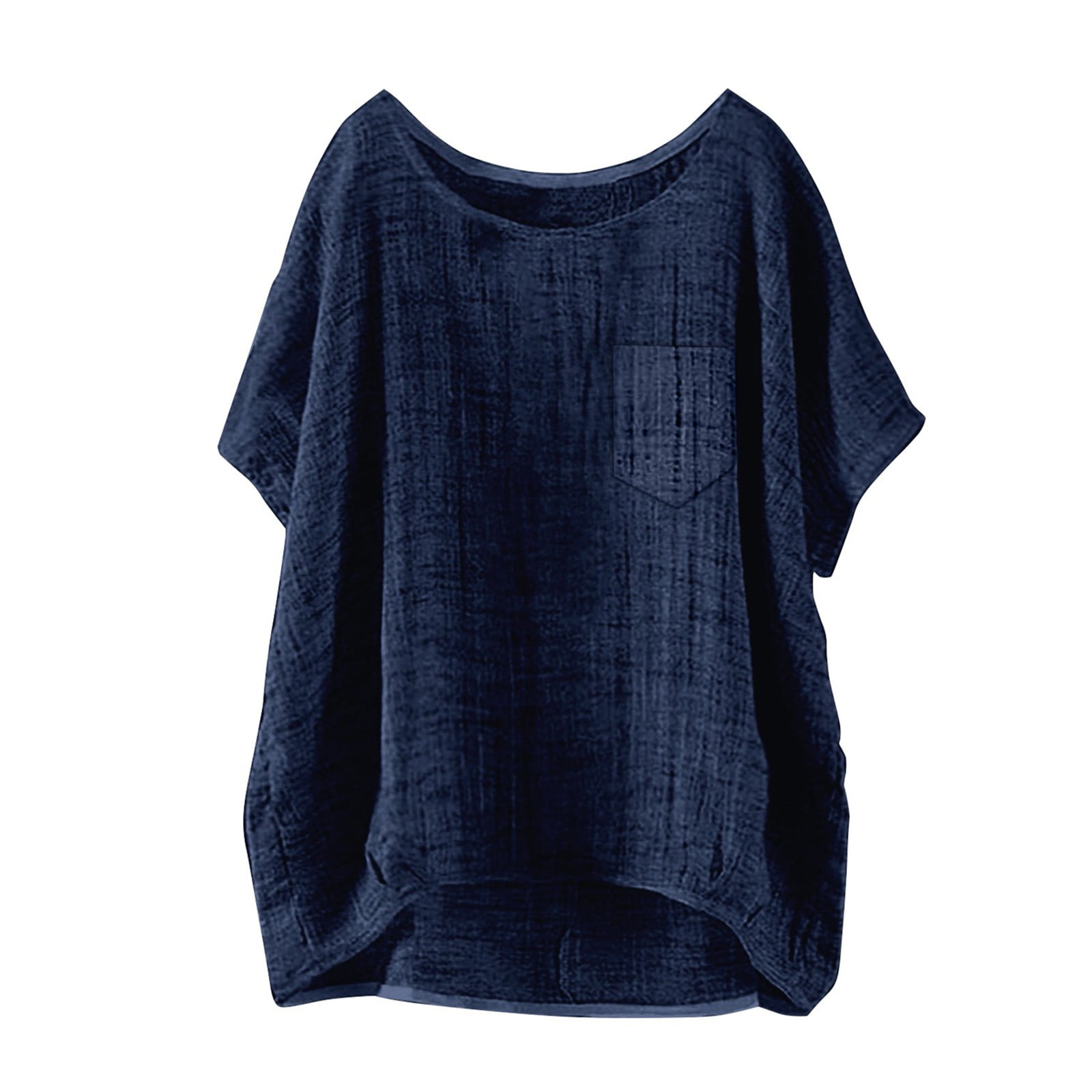Yigetop Womens Linen Tops Women's Summer Short Sleeve Solid Casual ...