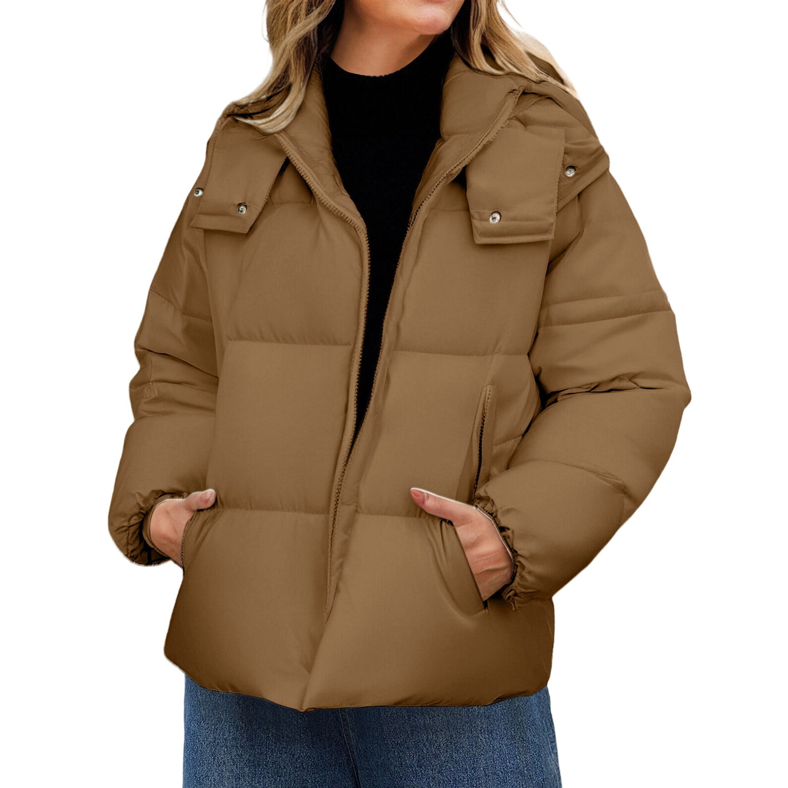 Yigetop Womens Winter Jacket, Women's Cropped Puffer Jackets Warm ...