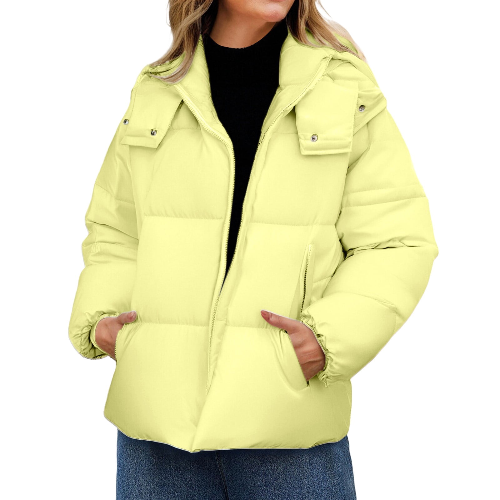 Yigetop Womens Winter Jacket, Women's Cropped Puffer Jackets Warm ...