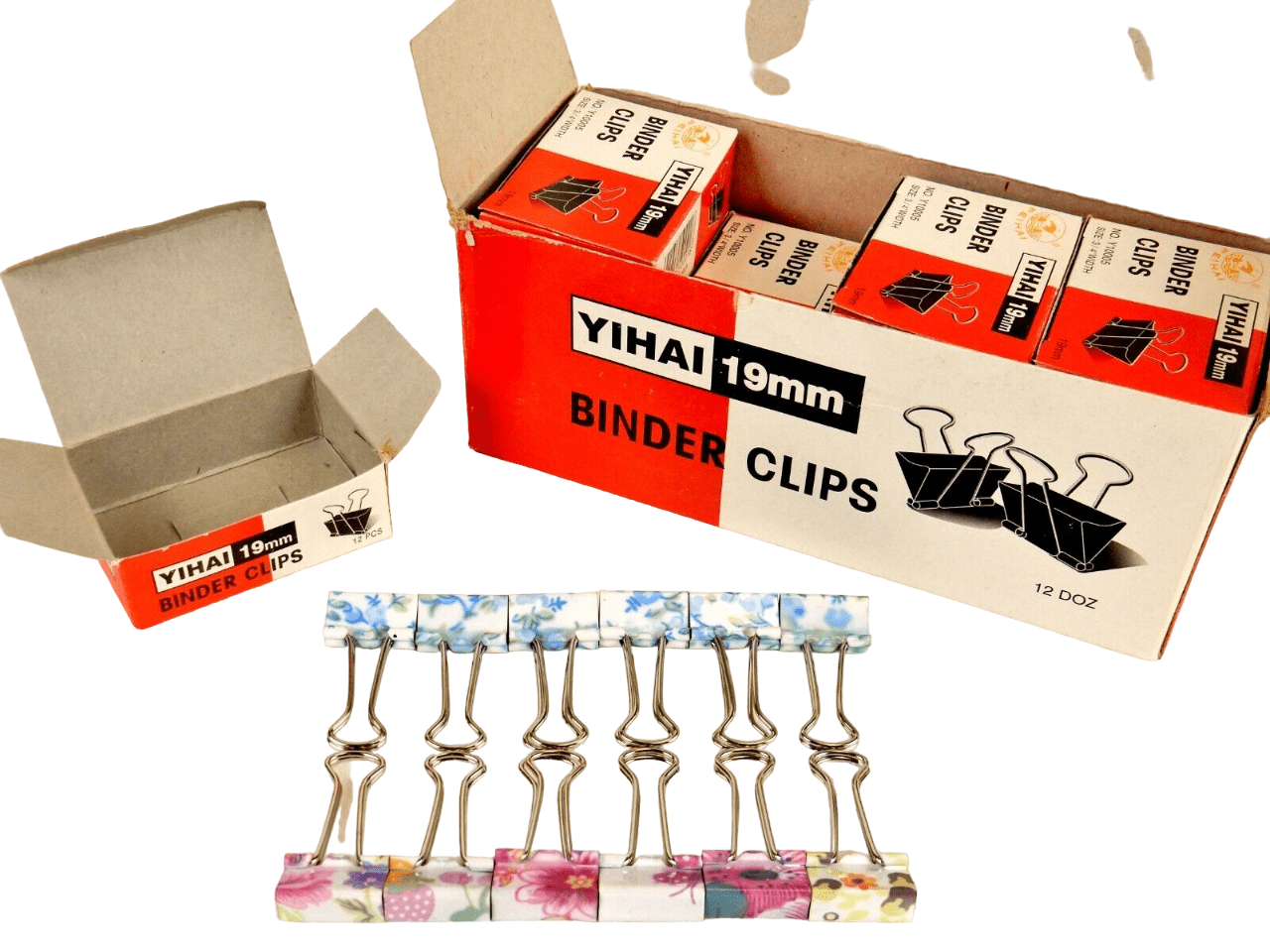 Yihai Colorful Pastel Floral Prints Wide Binder Clips, 19mm/0.75 inch ...