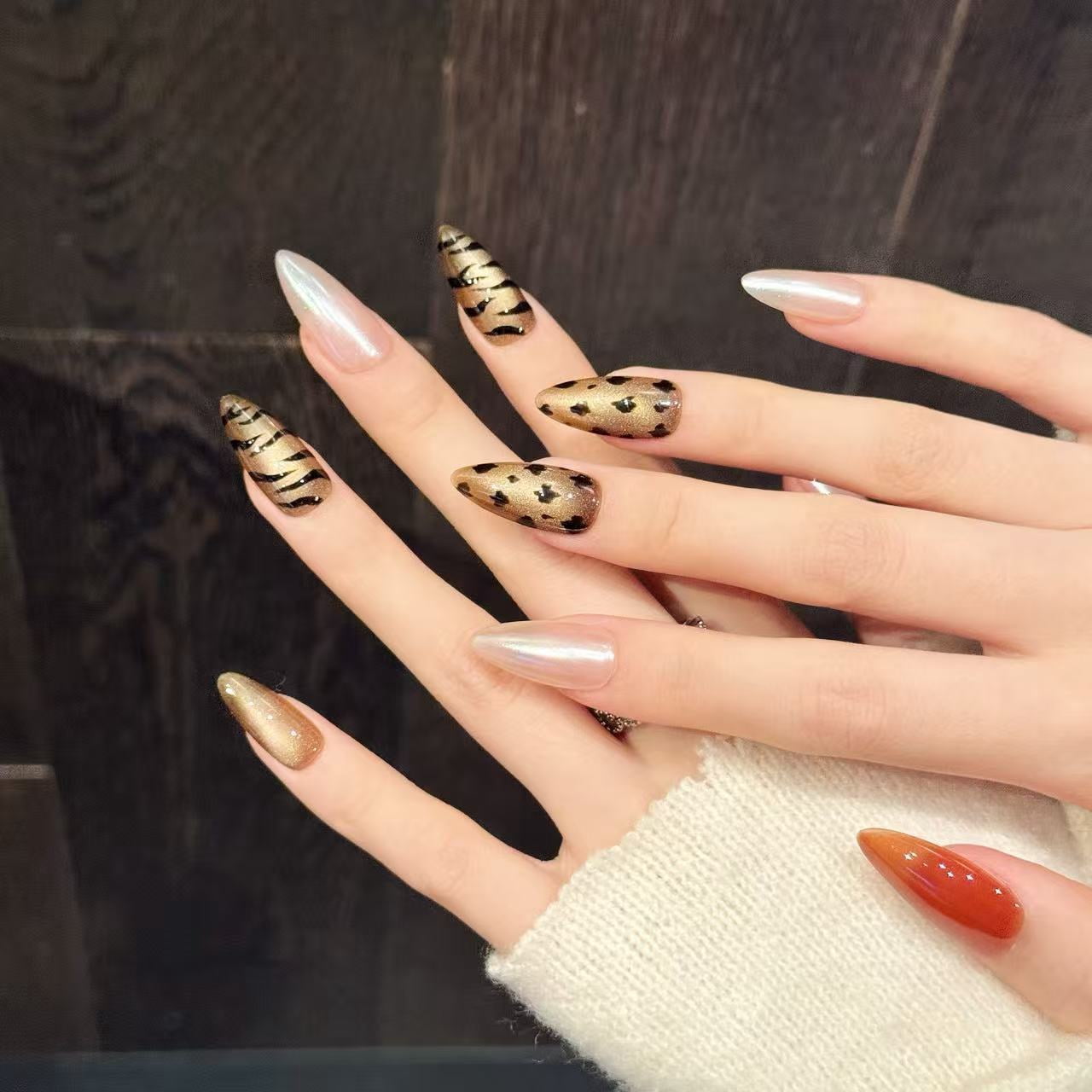 Yihe Original [Wilderness Leopard Print] Cat's Eye ins Wind Handmade ...