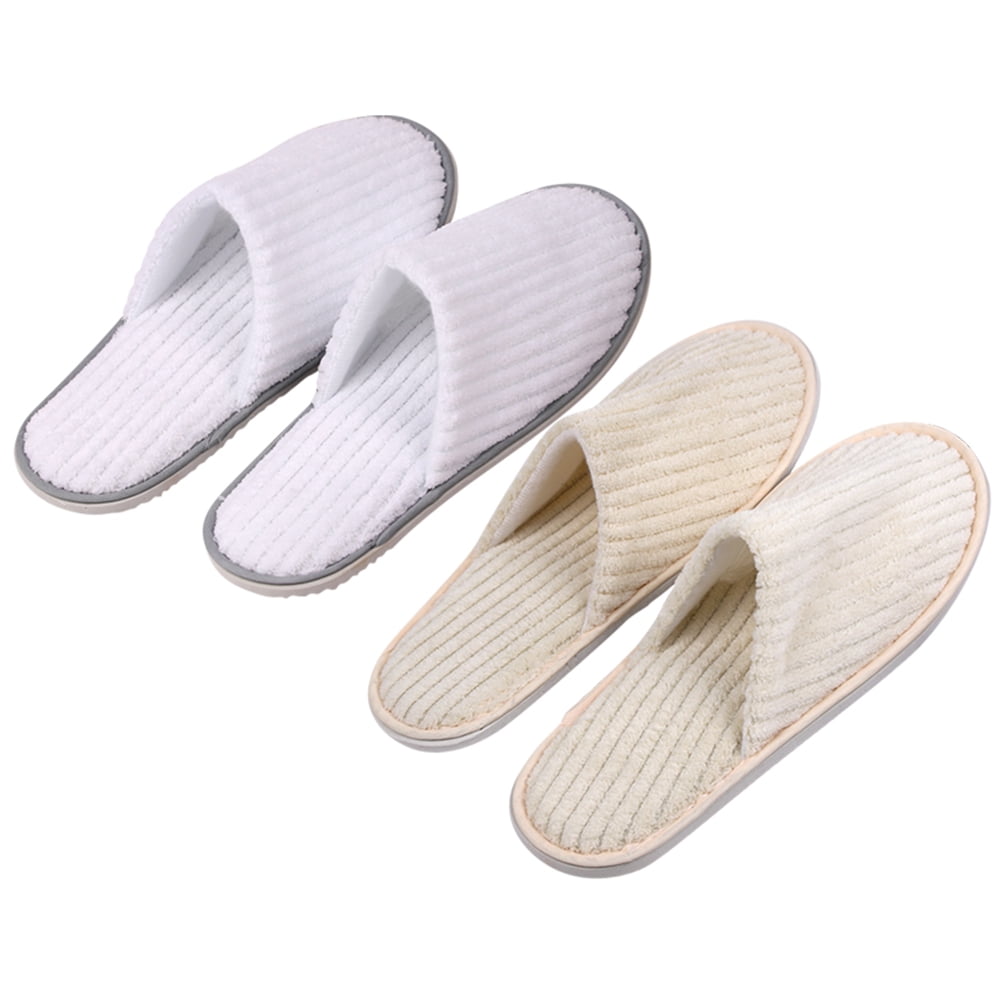 Yiho 4 Pairs Hotel Slippers Disposable Travel Slippers Spa Slippers ...