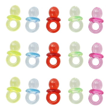 AOKID Mini Pacifiers Blue,50 Pcs Clear Acrylic Mini Pacifiers Baby ...