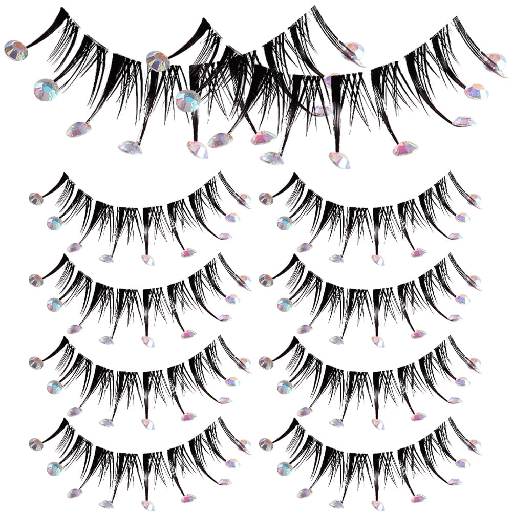 Yiho Manga Lashes 5 Pairs Natural False Eyelashes with Rhinestones - Walmart.com
