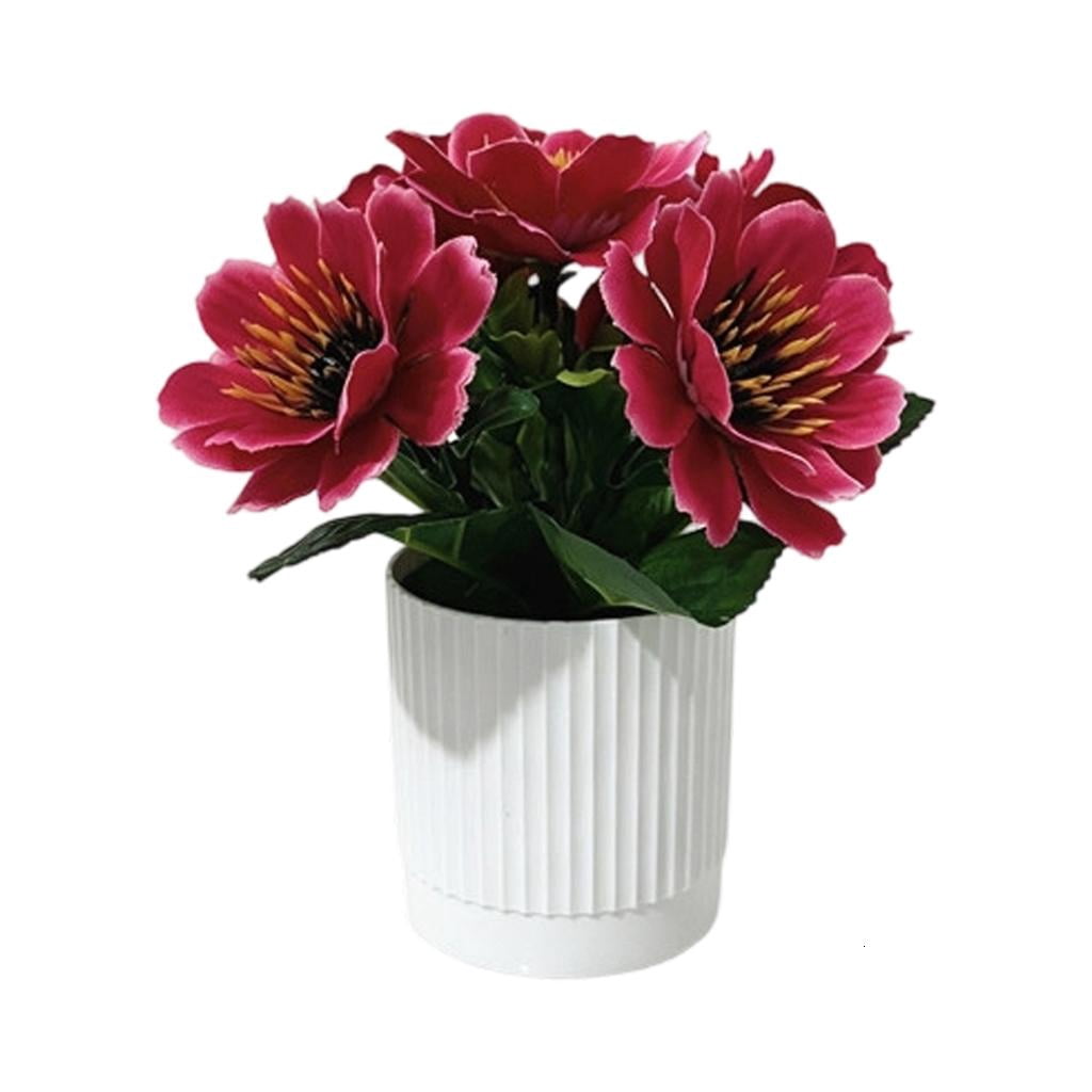 Yihuala Artificial Flower Set with Pots Faux Gerbera Artificial Flower ...