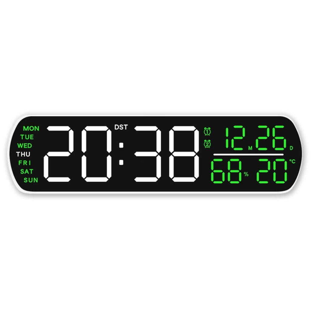 Yihuala Digital Wall Clock with Big LED Display,Temperature Duals Alarm ...