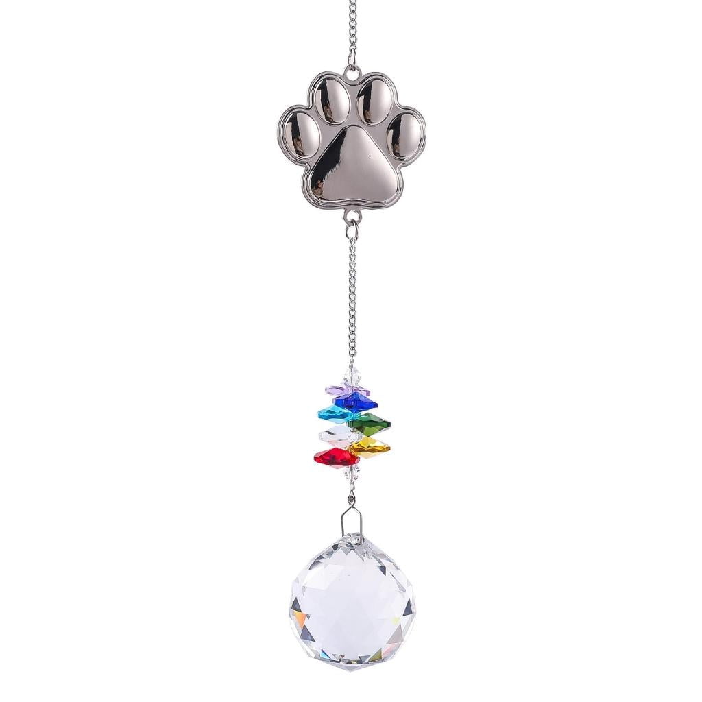 Yihuala Pet Memorial Crystal Suncatchers Metal Alloys Animal Paws ...