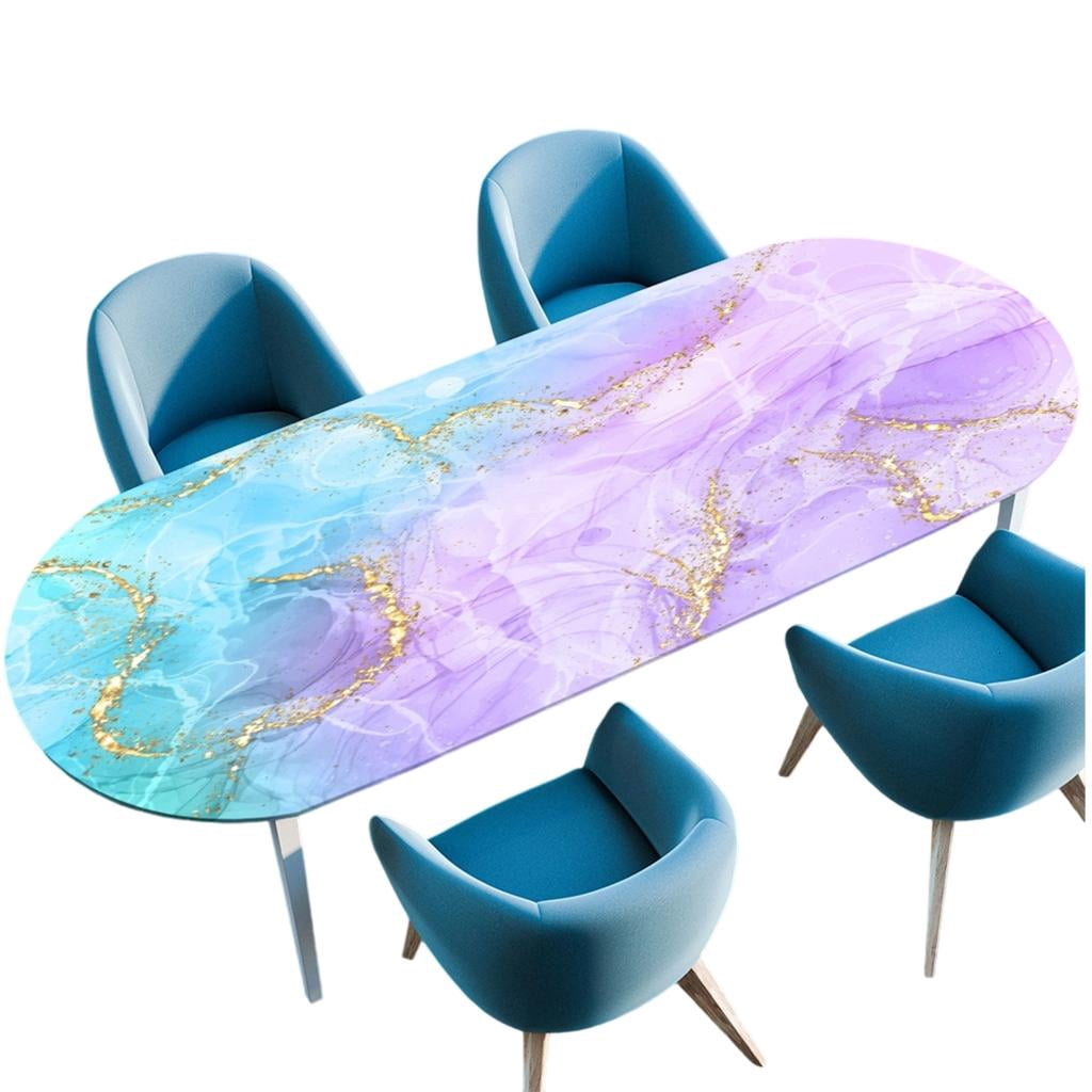 Yihuala Scratchproof Oval Tablecloth Thick Polyester Fabric Coating ...