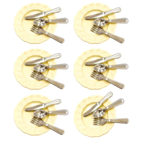 Yihuala Simulation Miniature Utensils Set of 6 Cutlery Model Figure 1/ ...