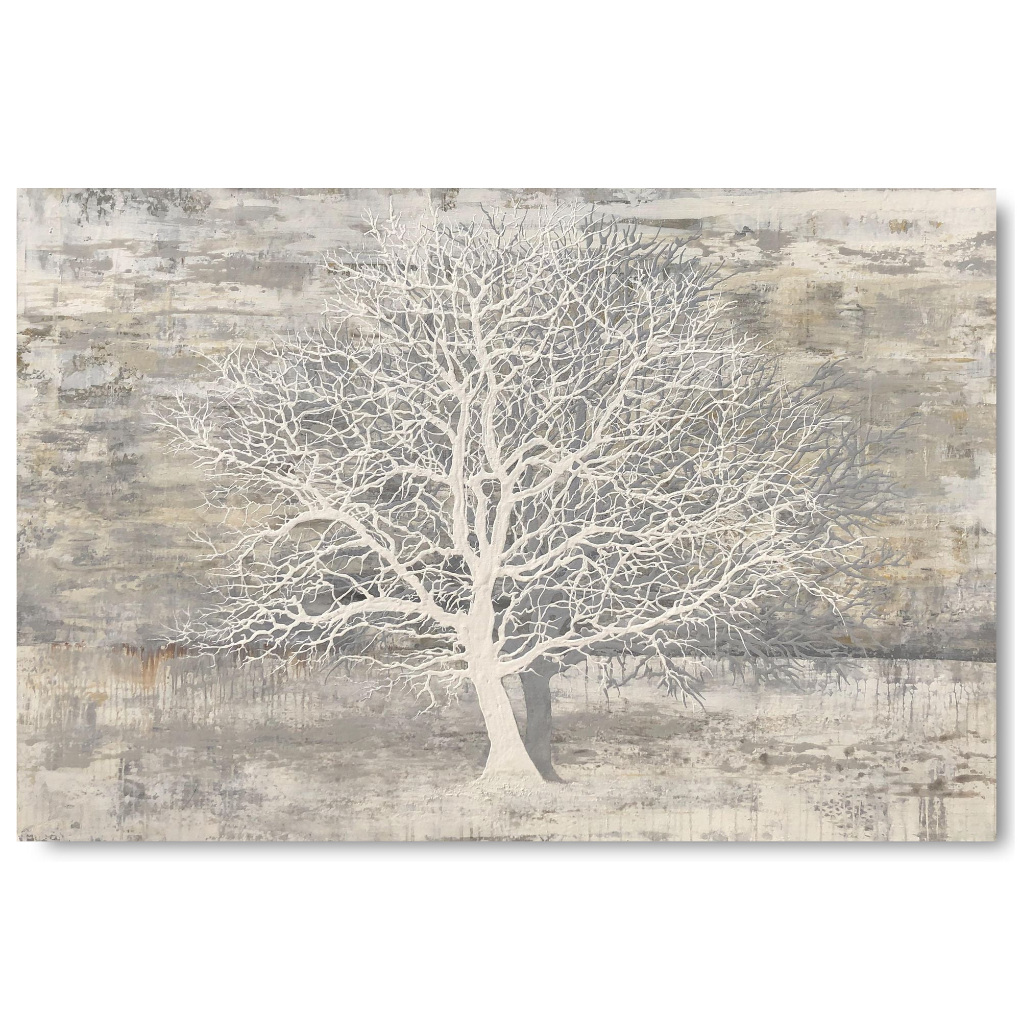 Yihui Arts Modern Abstract Forest White Tree Of Life Paintings for Home ...