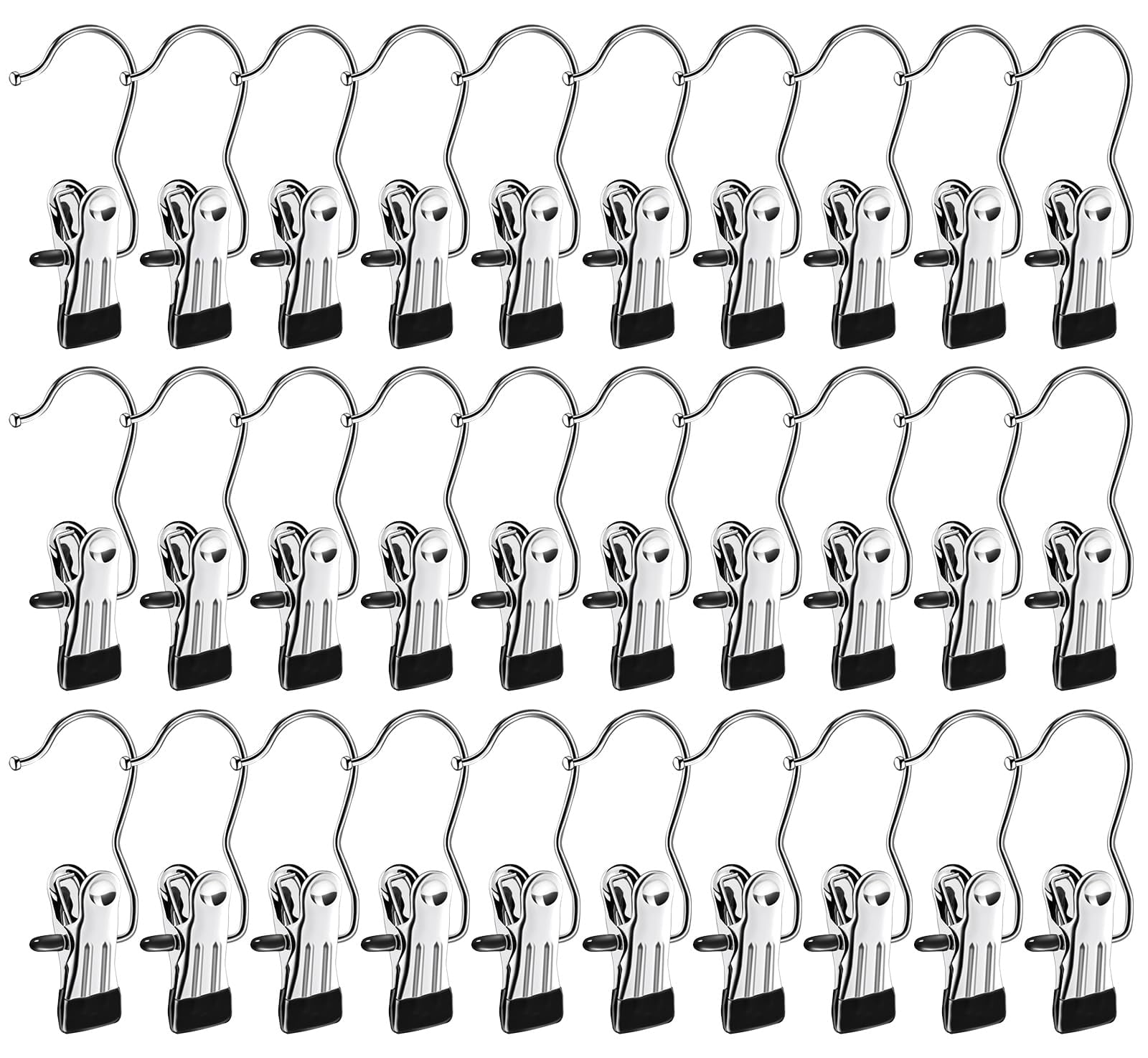 Yihurlm Boot Hangers for Closet,30 Pack Laundry Hooks with Clips ...