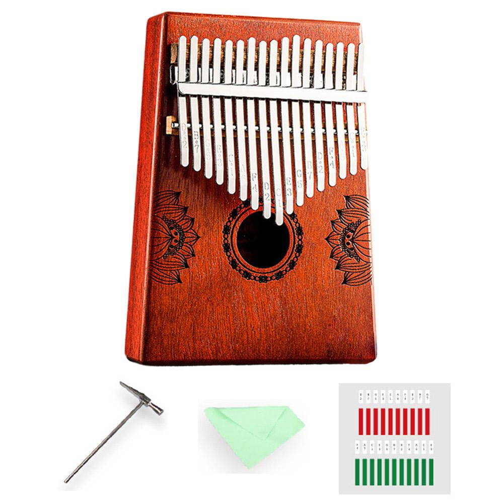 Yiinxianng 17 Keys Kalimba Thumb Piano Mahogany Wood Portable Beginner ...