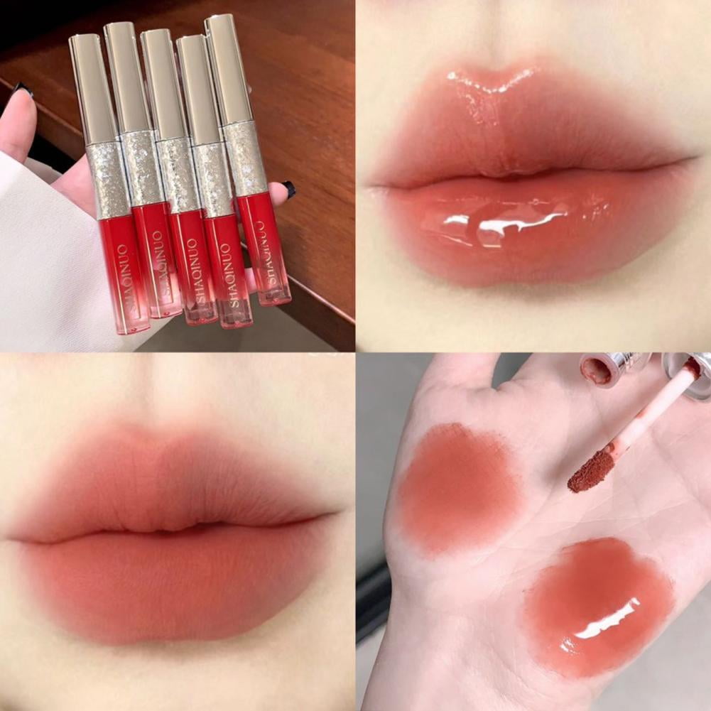 Yiinxianng Colorful Double-Head Lip Glaze Lip d Lip Glaze Two-in-One Mirror Matte UK U1T4 ...
