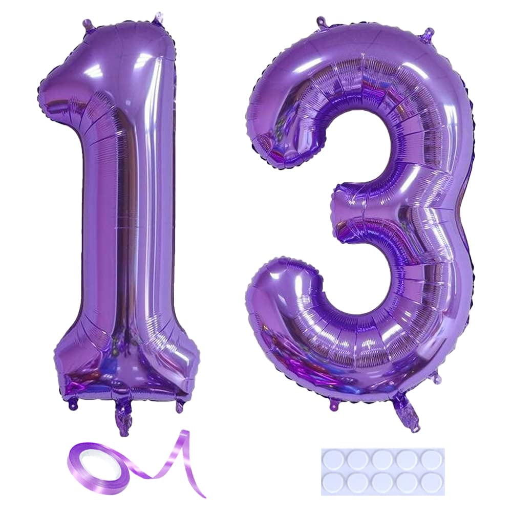 Yijunmca Purple 13 Number CM31 Balloons Giant Jumbo Number 13 32 ...