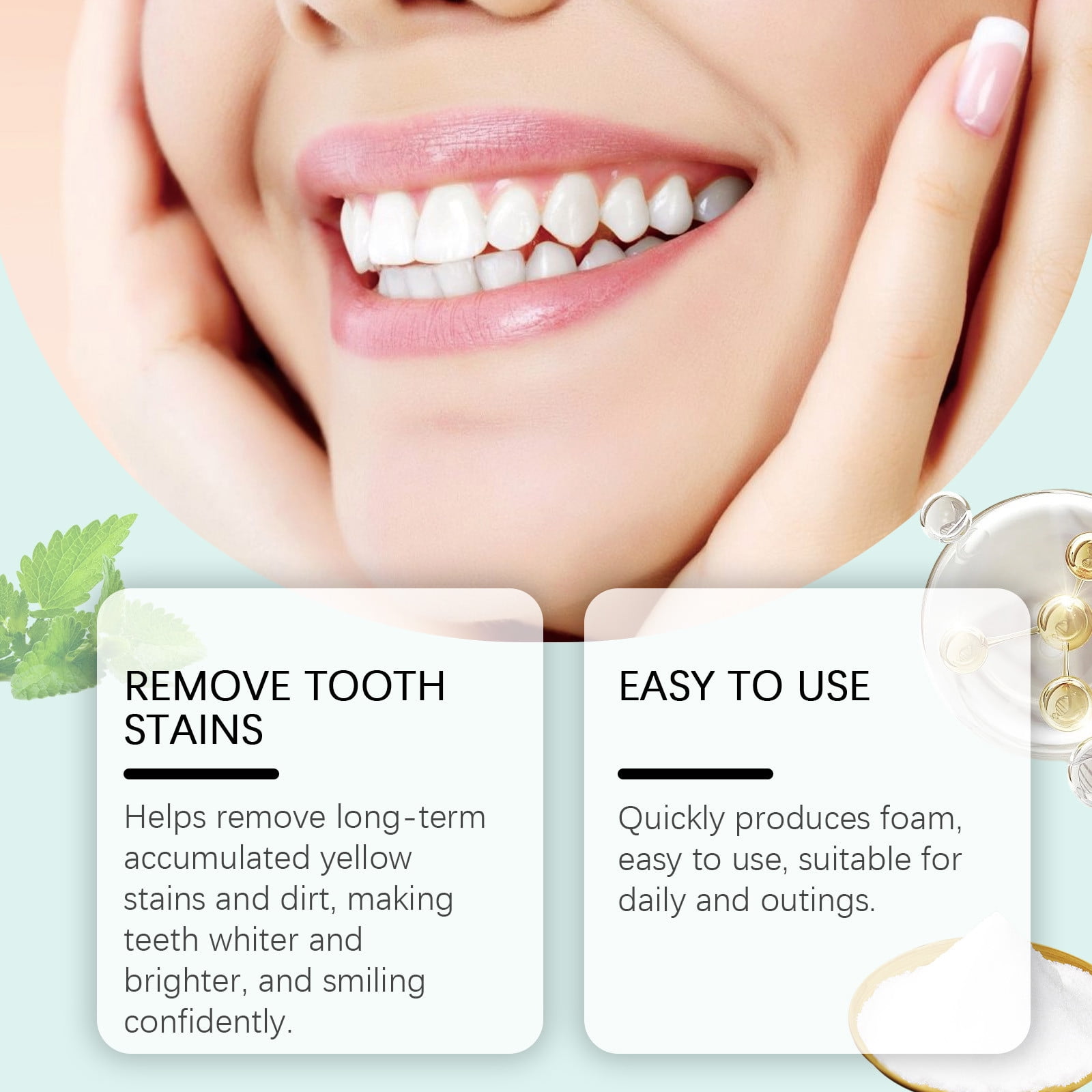 Yika 1pc Natural Peppermint Toothpaste Tabs - Hydroxyapatite Chewable ...