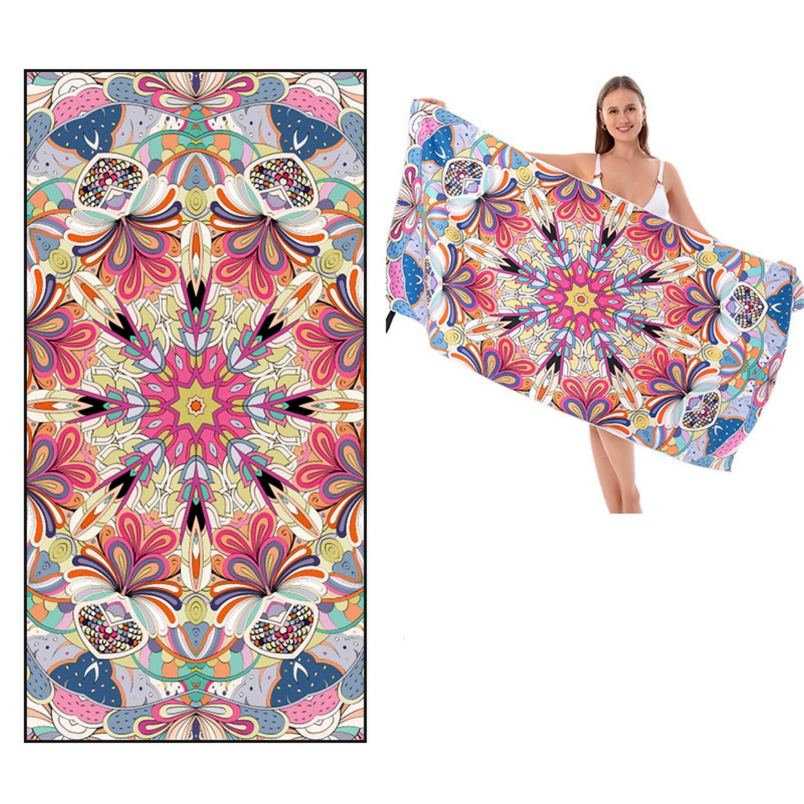 Yika Beach Blankets Beach Towel Beach Towel Quick Dry Camping, Sports, Beach, Backpacking, Yoga ...