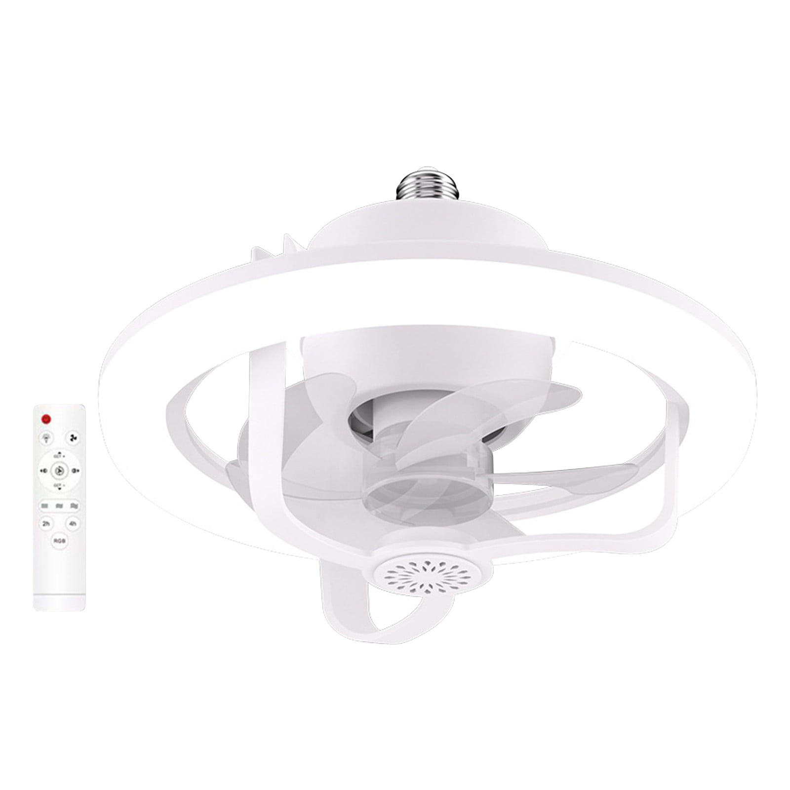 Yika Clearance Fans Remote Control LED Shaking Head Fan Light E27 Screw ...