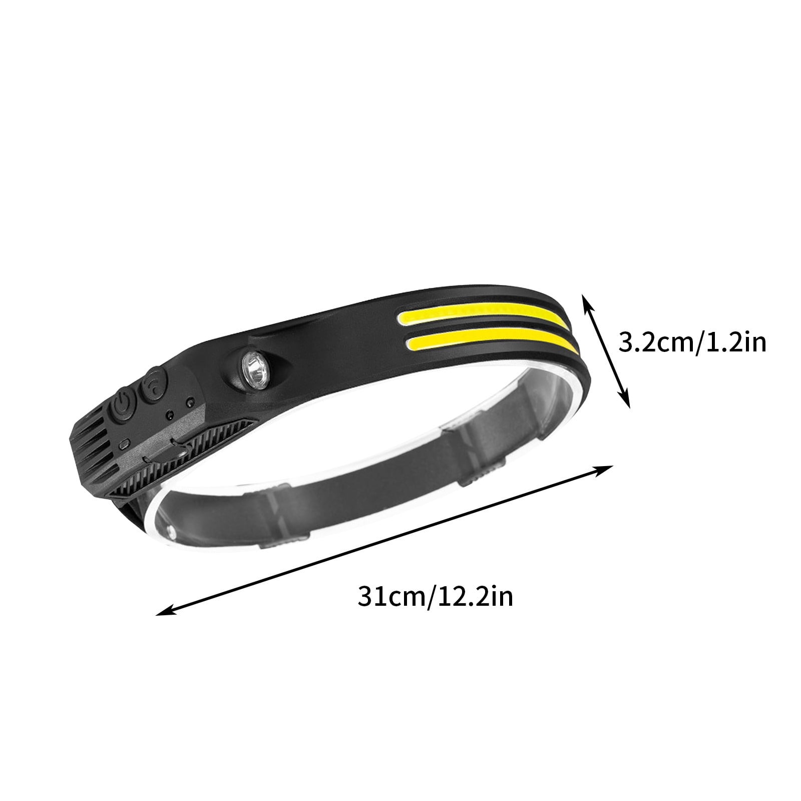 Yika Headlamp Flashlight Rechargeable 2000mAh Battery COB 230° High ...