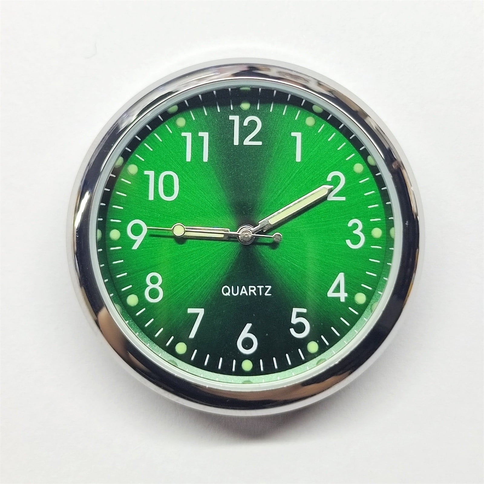 Yika Mini Car Clock Stick On Dashboard Luminous Vent Analog Clocks ...