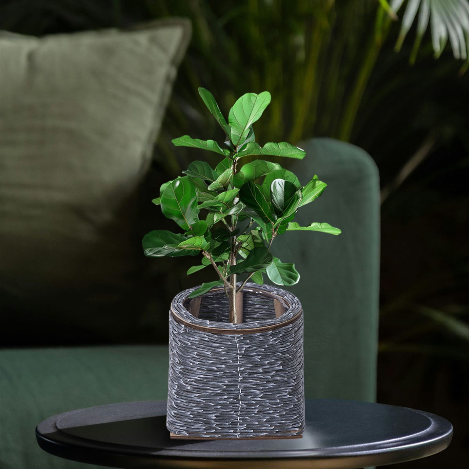 Yika Rattan Flower Stand Triangle Plant Stand Succulent Storage ...