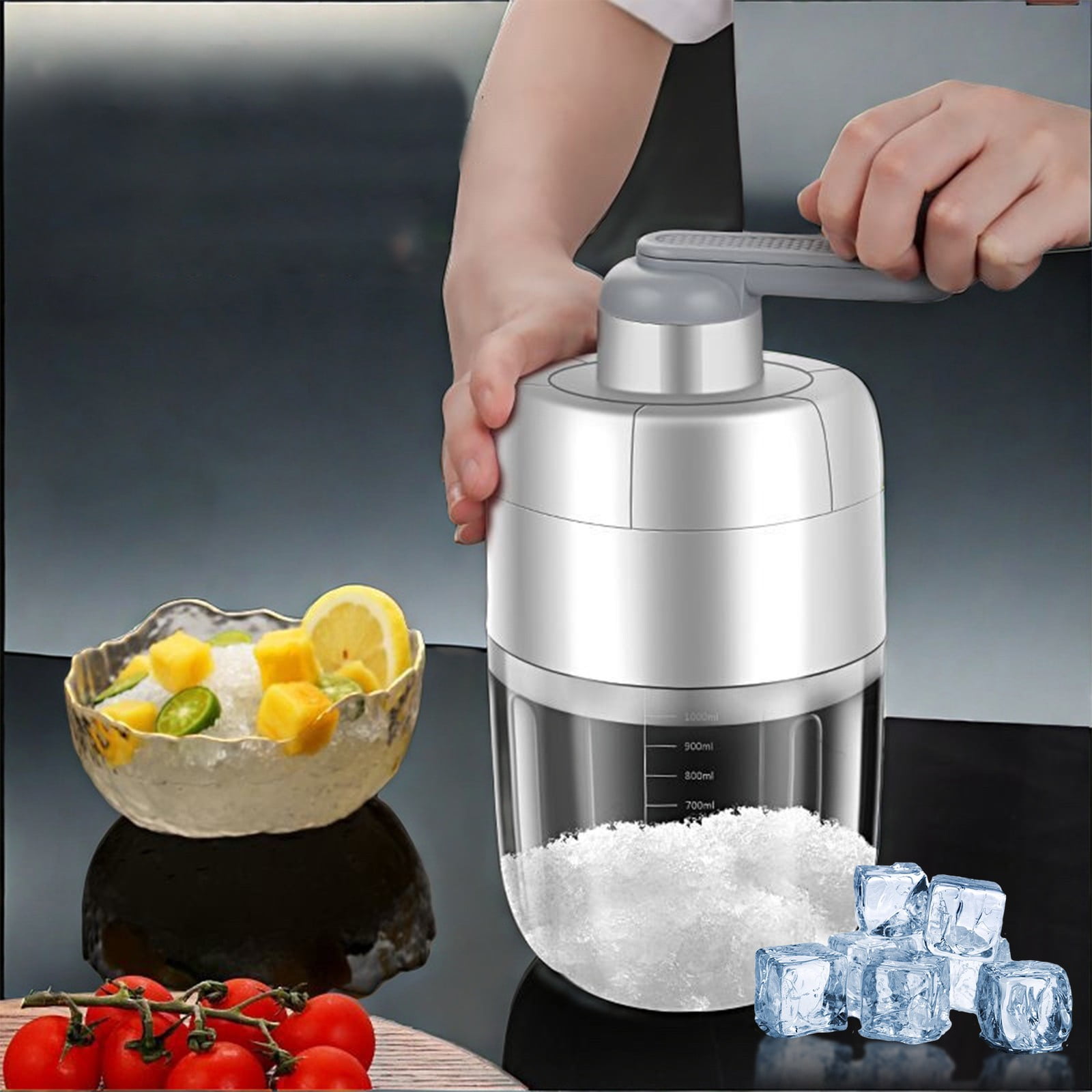 Yika Shaved Ice Hand Operated Household Detachable Small Ice Machine ...