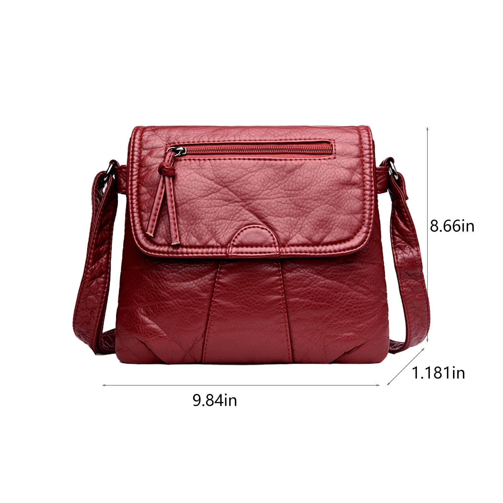 Yika Zipper Crossbody Bag With Wide Shoulder Strap Phone Wallet ...
