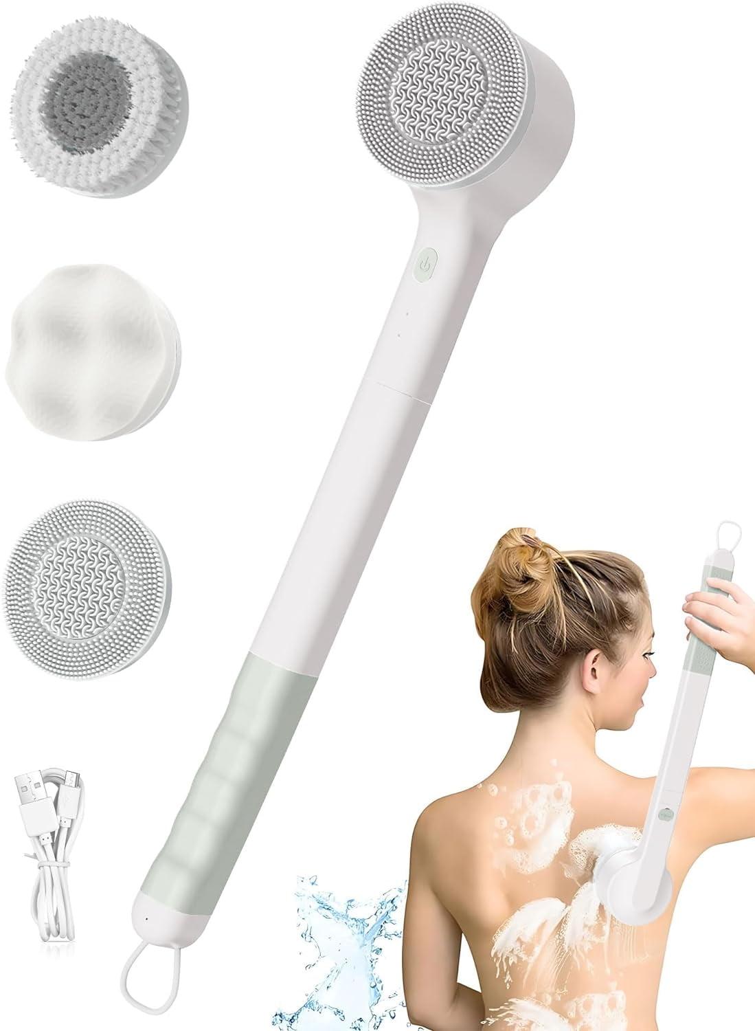 Yikeyo Electric Body Brush, Rechargeable Silicone Scrubber, IPX7 ...