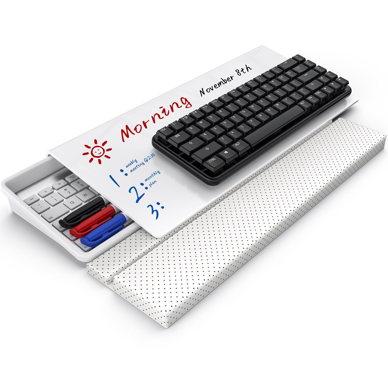 Yikola Acrylic Computer Keyboard Stand with Wrist Rest & Storage Tray 3 ...