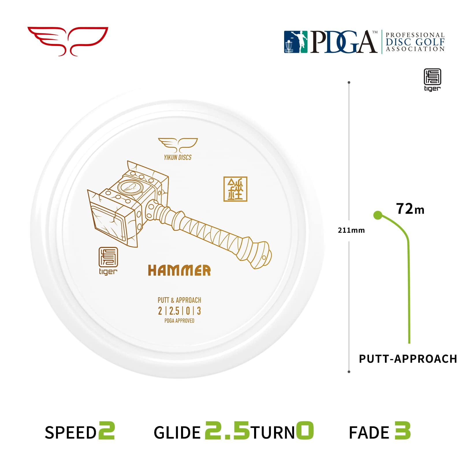 Yikun Disc Golf Discs Professional PDGA Disc Golf Putt & Approach 165 ...