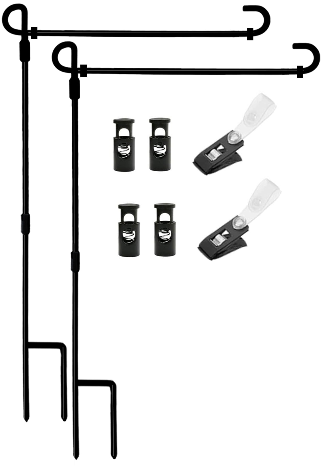 Yileqi 2 Pack Garden Flag Stand, Premium Garden Flag Pole Holder Metal ...