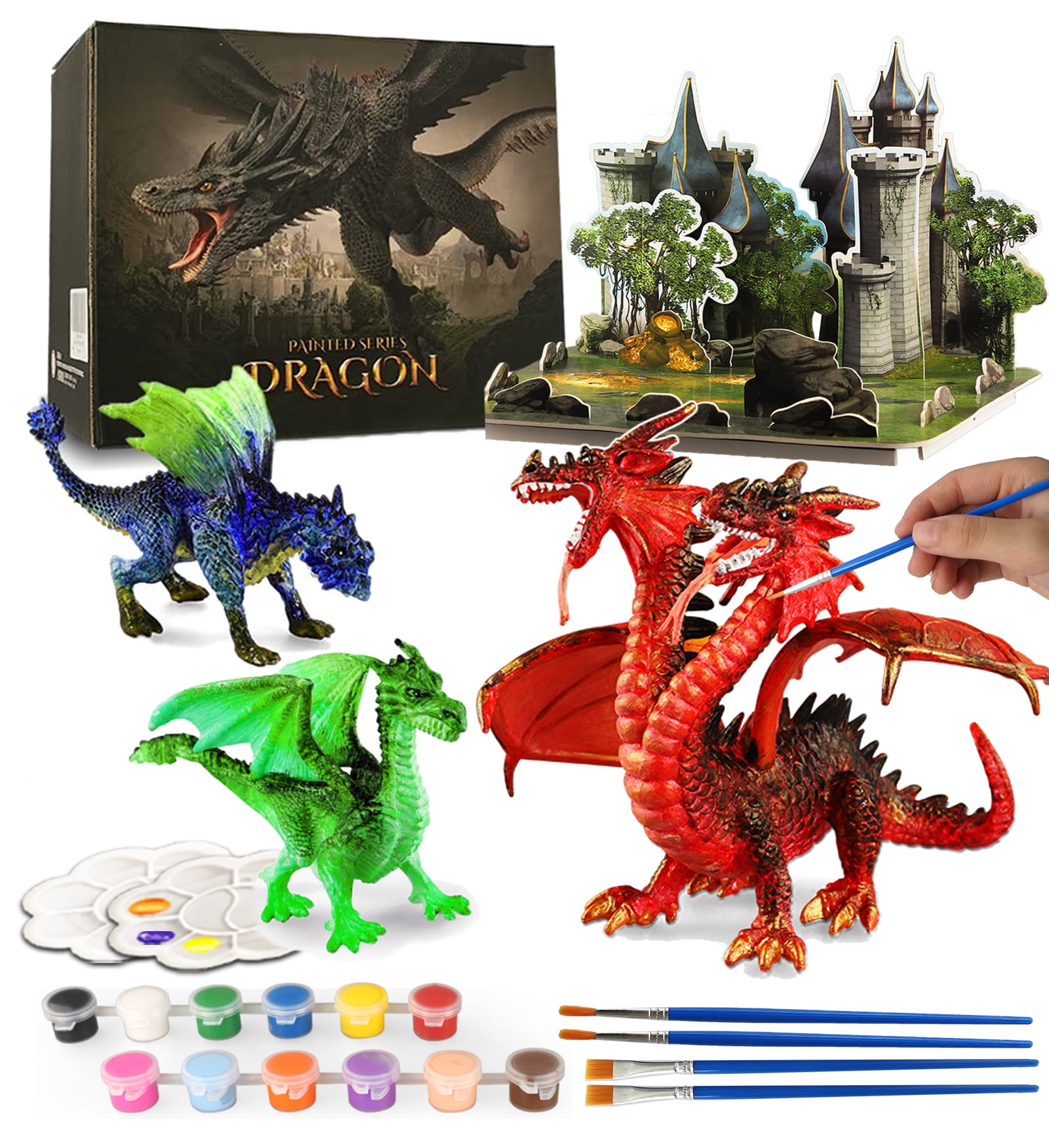 Yileqi Paint Your Own Dragons Painting Kit, Dragon Toys Arts and Crafts ...