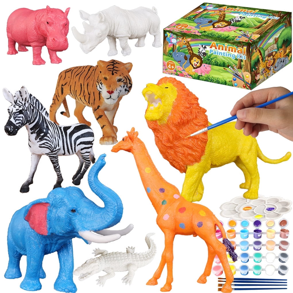 Yileqi Safari Animal DIY Painting Kit, Arts & Crafts Set for Kids 4-8 ...