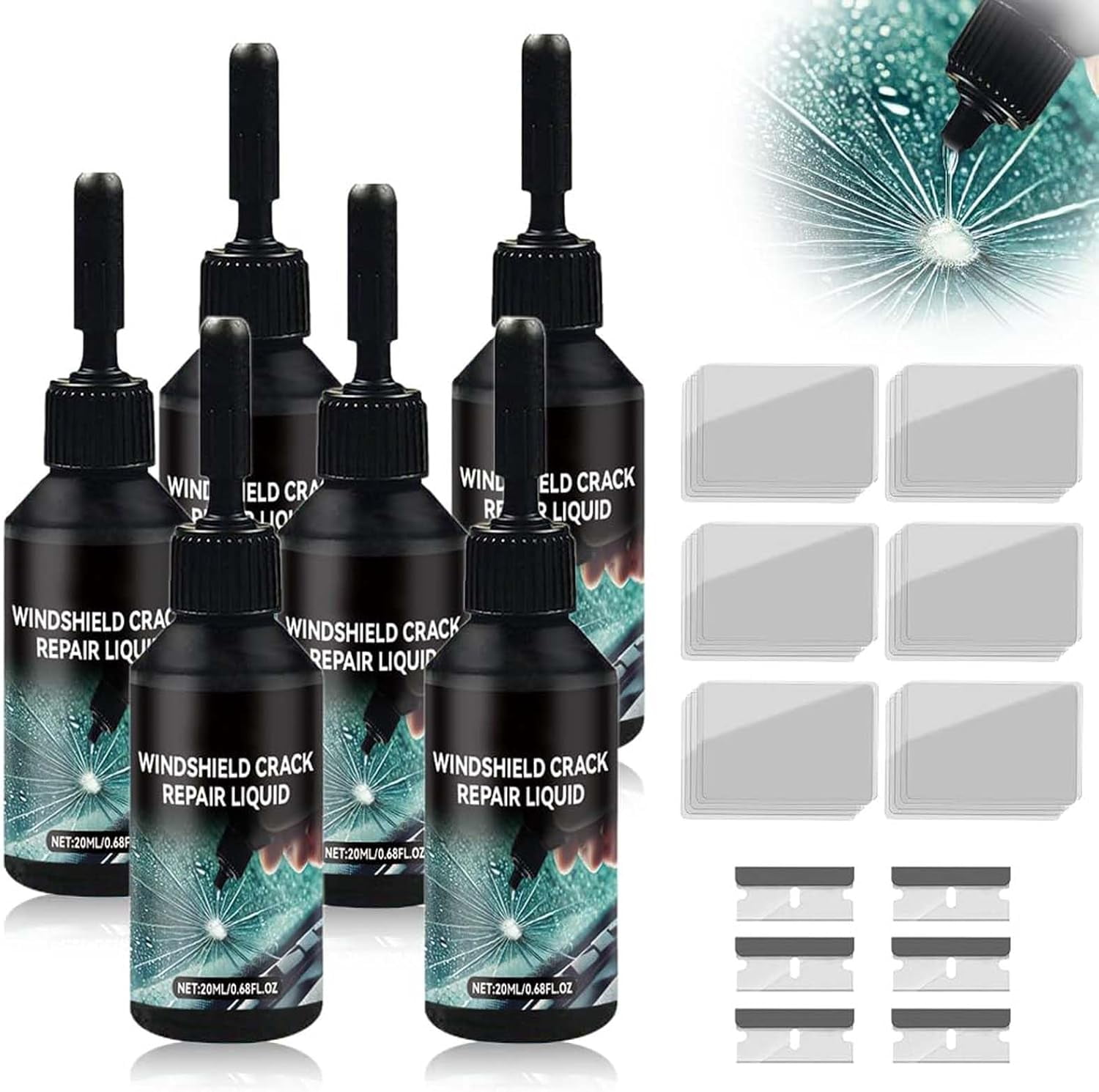 Yilia Windshield Crack Repair Kit, 2025 Upgrade Glass Cracks Gone ...