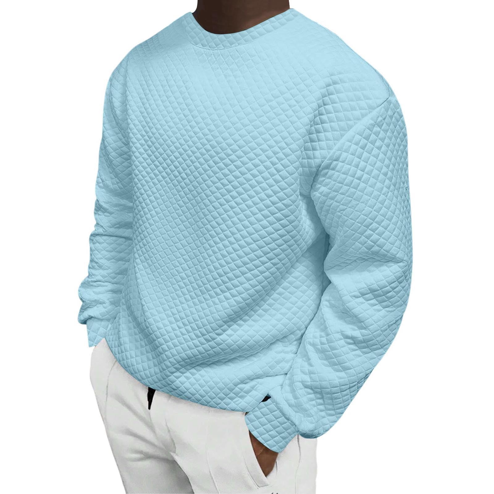 Yiliang Mens Long Sleeve Shirts Pastel Color Tops Comfort Pullover ...