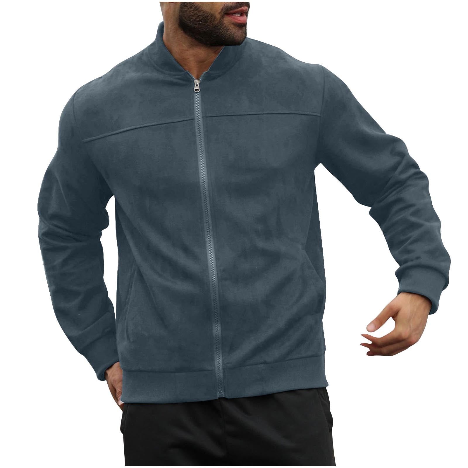 Yiliang Mens Track Jacket Zip Up Lightweight for Fall Season Retro Hip ...