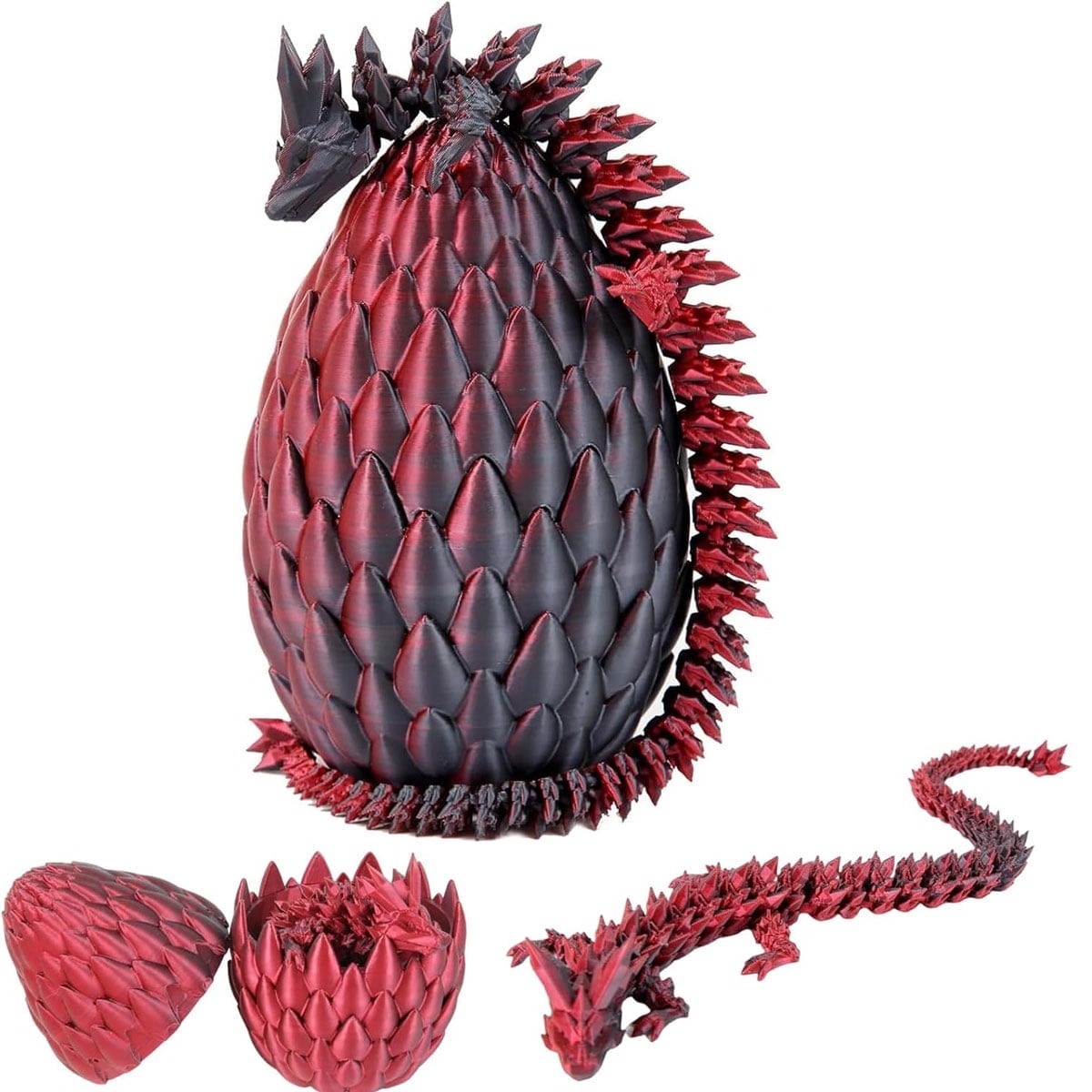 Yiliangx 3D Printed Dragon Egg Toy 12" Crystal Articulated Dragon ,3D ...