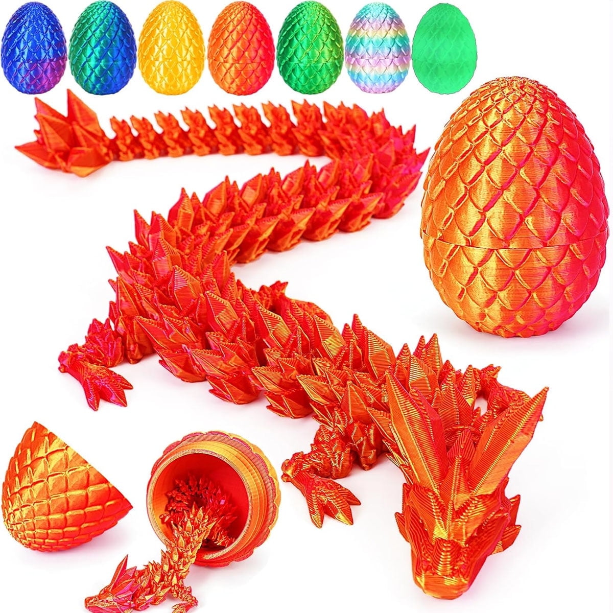 Yiliangx 3D Printed Dragon Eggs with Dragon Inside,Crystal Dragon ...
