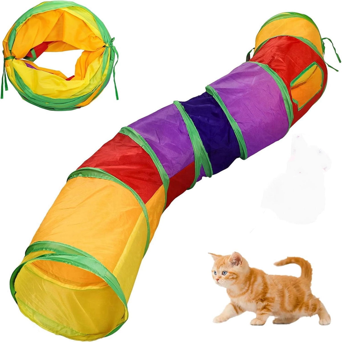 Yiliangx Cat Tunnel, Cat Tunnels for Indoor Cats, Collapsible Cat Play ...