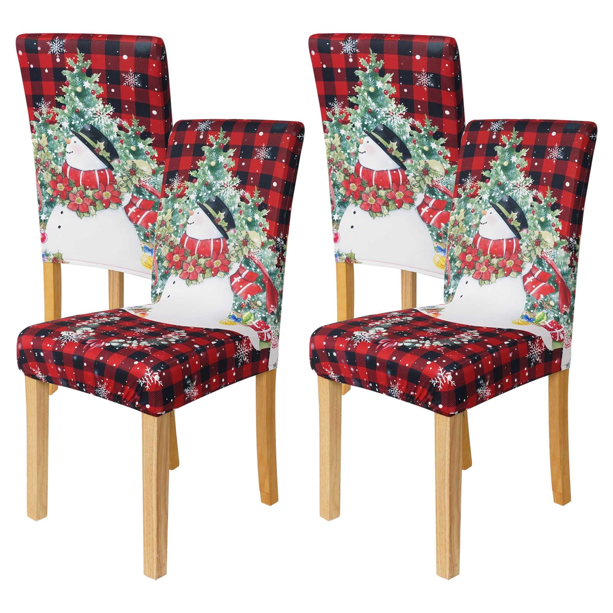 Yilichang Christmas Chair Covers Set of 4, Christmas Decorations ...